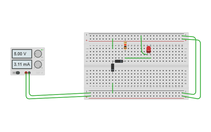 Circuit design NOT Gate using DRL - Tinkercad
