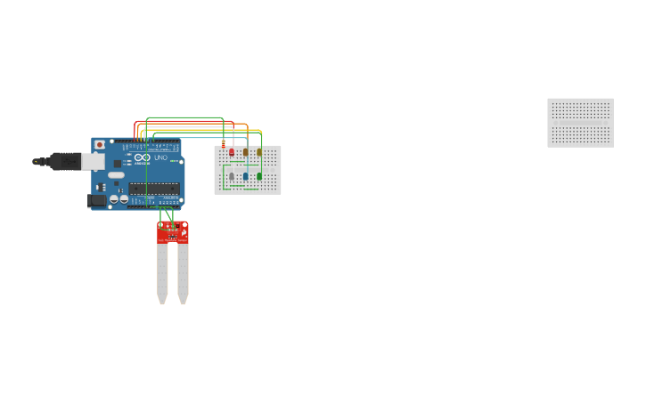 Circuit Design Датчик влажности почвы Tinkercad