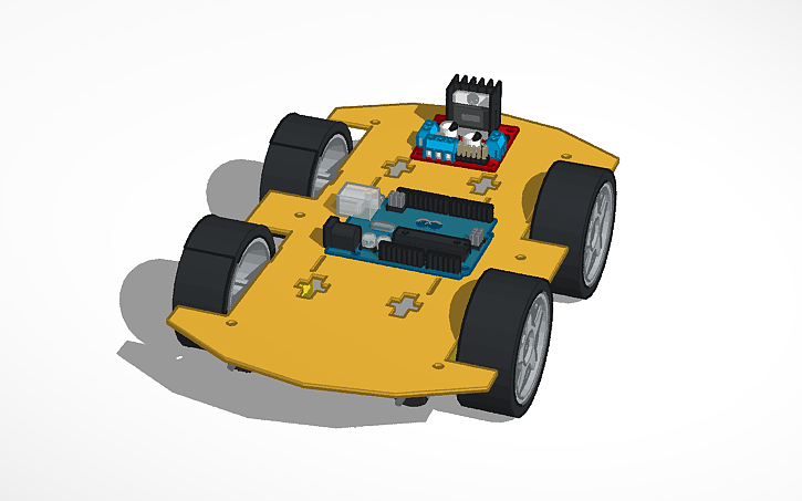 3D design Copy of Robot_car_4wd - Tinkercad