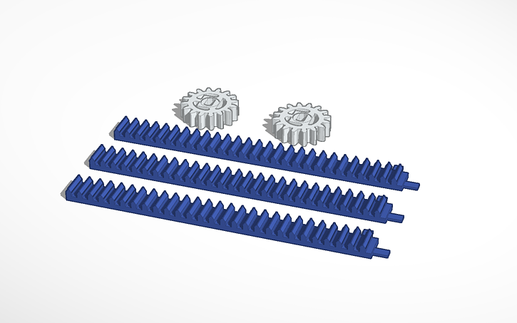 3D design Rack and Gear(Stepper Motor) - Tinkercad