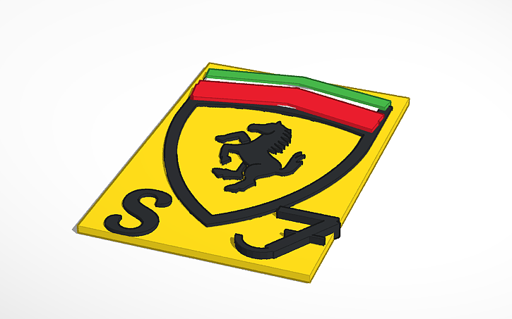 3D design FERRARI (LOGO) - Tinkercad