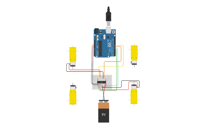 Circuit design Car Robot - Tinkercad
