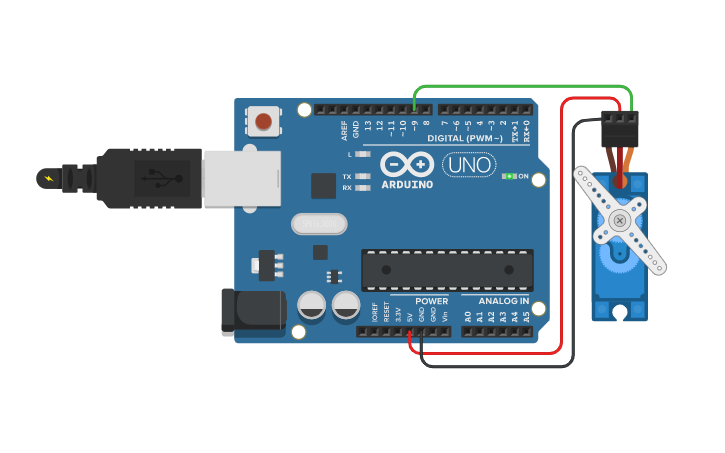 Circuit design servo interfacing with arduino | Tinkercad