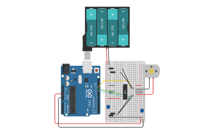 Circuit design Bi-Directional Motor | Tinkercad