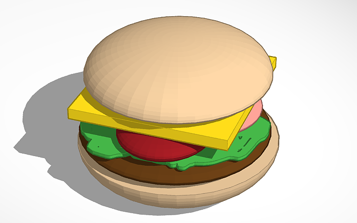 3D design ham burger - Tinkercad