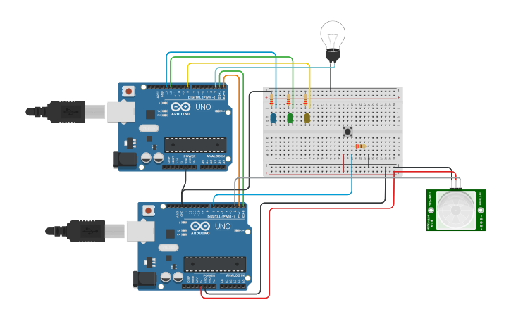Circuit Design Dois Arduinos Tinkercad