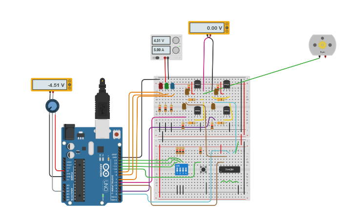 Circuit design Arduino mos H-BridgeVer4 | Tinkercad