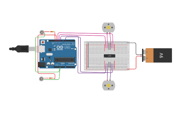 Circuit design robot - Tinkercad