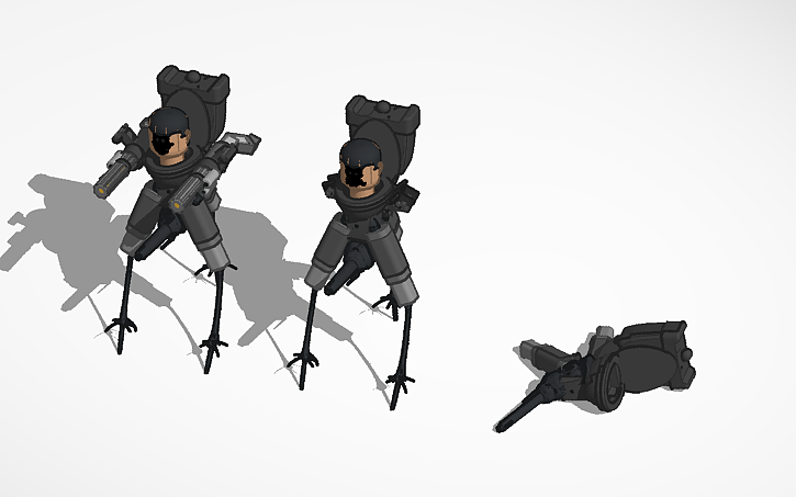 3D design Armed Laser Strider Skibidi Toilet /V2/ - Tinkercad