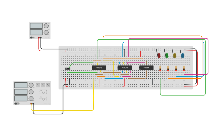 Circuit design B420011 Decade counter | Tinkercad