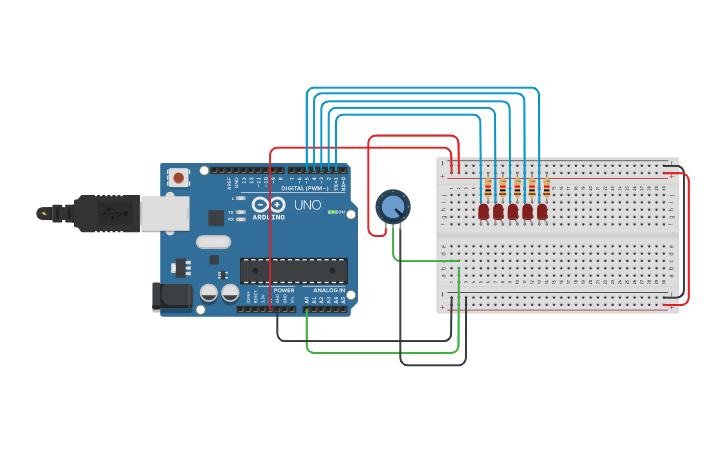 Circuit design Volume Bar - Tinkercad