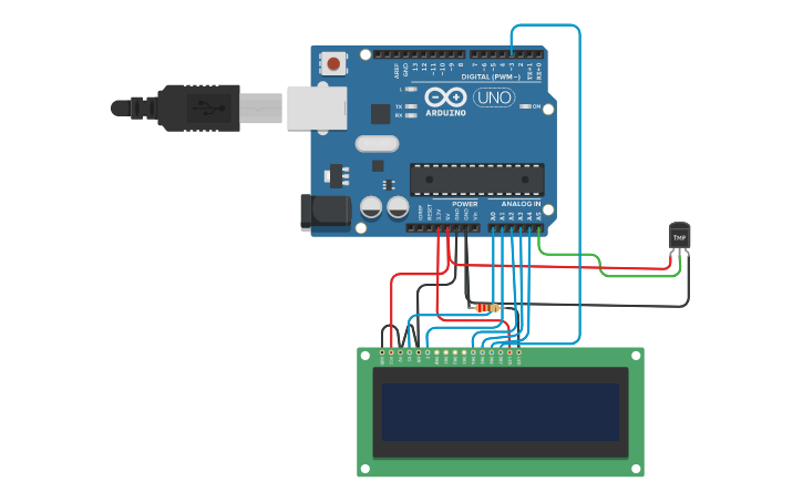 Circuit design Display LCD - Tinkercad