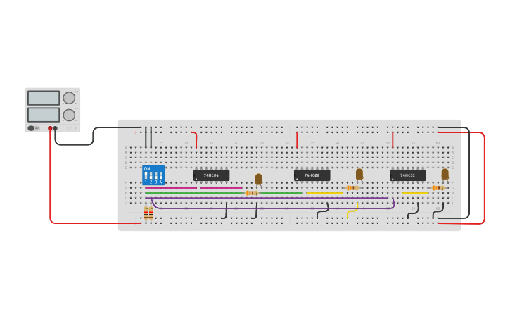 Circuit design compuerta (NOT, AND, OR) | Tinkercad