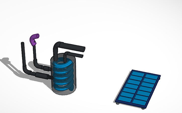 3D design Solar Water Heater - Tinkercad