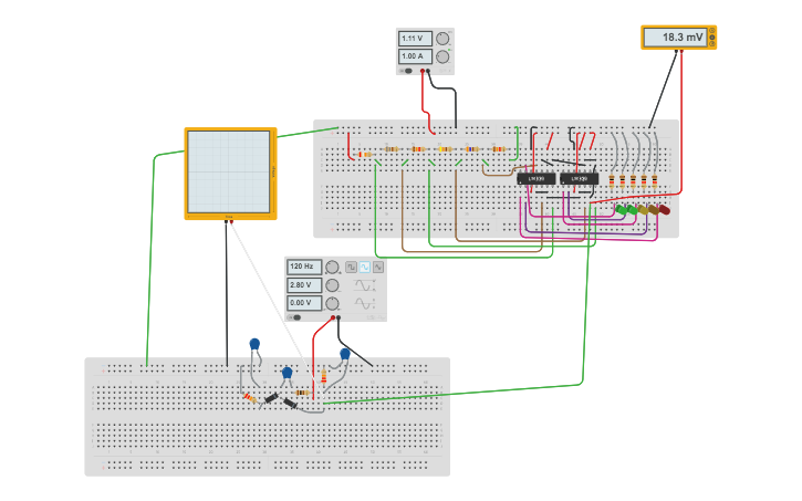 Circuit design VU Meter | Tinkercad