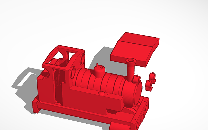 3D design narrow gauge steam engine body - Tinkercad