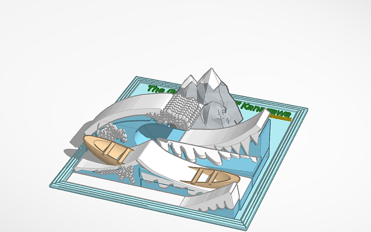 3D design The Great Wave Off Kanagawa - Tinkercad