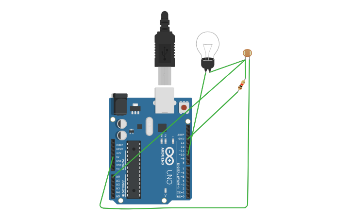 Circuit design LED OF LDR BLINKING | Tinkercad