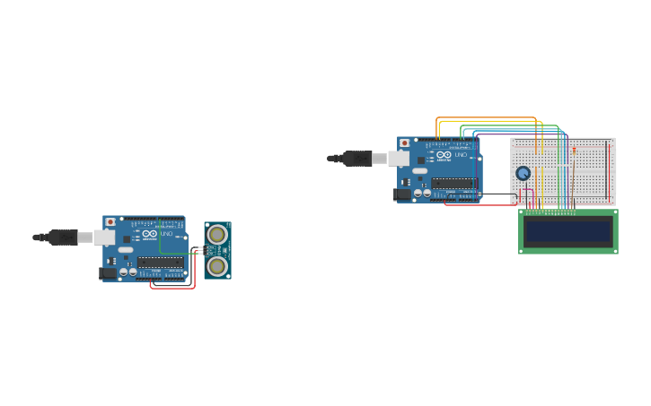 Circuit design Sensor HC-SR04 - Tinkercad