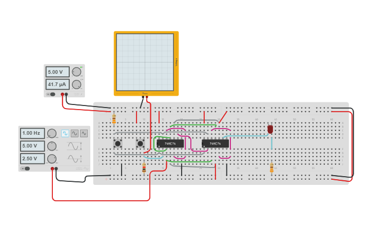 Circuit design SISO | Tinkercad