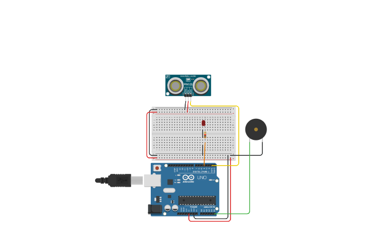 Circuit design Smoke Detector - Tinkercad