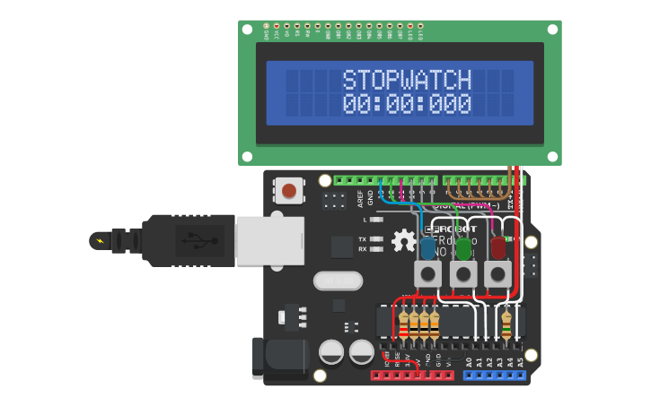 Circuit Design Stopwatch Tinkercad