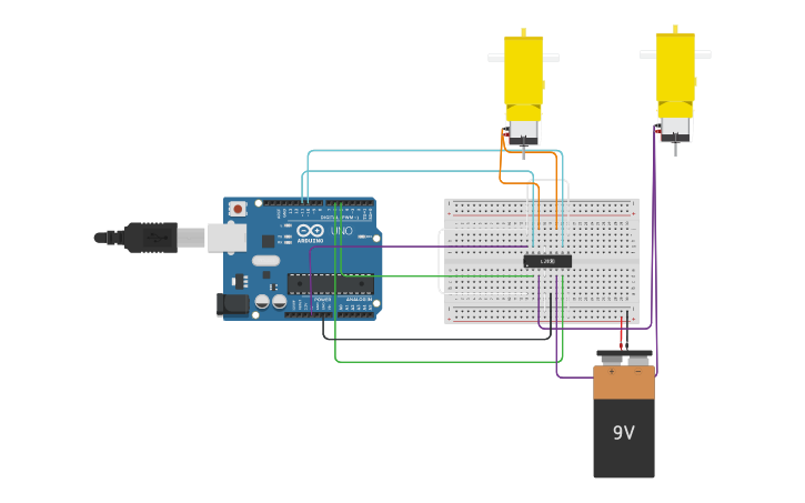 Circuit design L293D Motor Control(beta) | Tinkercad
