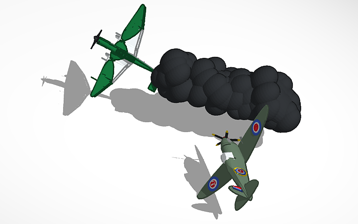 3D design Stuka v Spitfire - Tinkercad