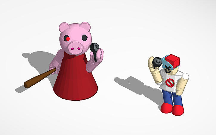 3D design piggy FNF - Tinkercad