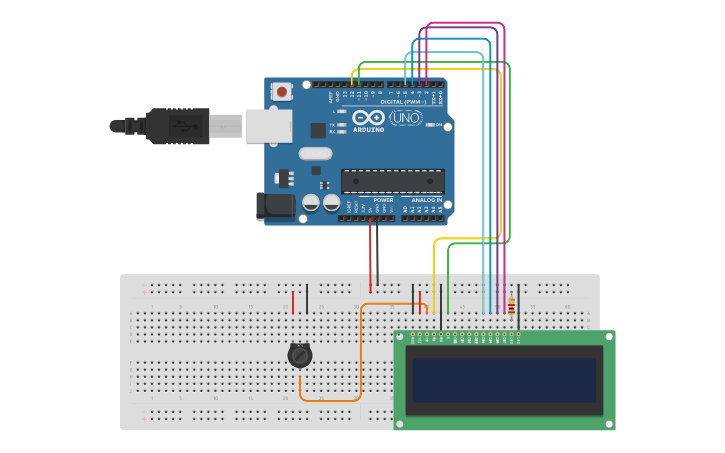 Circuit design LCD Simple Animation - Tinkercad Circuit design LCD Simple Animation - Tinkercad
