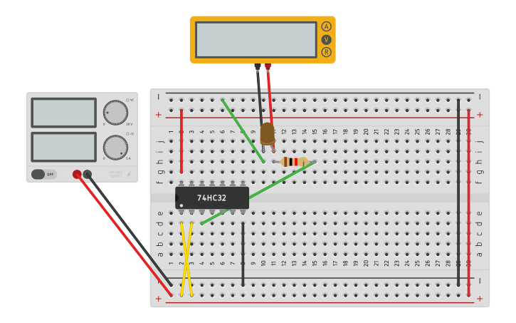 Circuit design commutative law (or gate) - Tinkercad