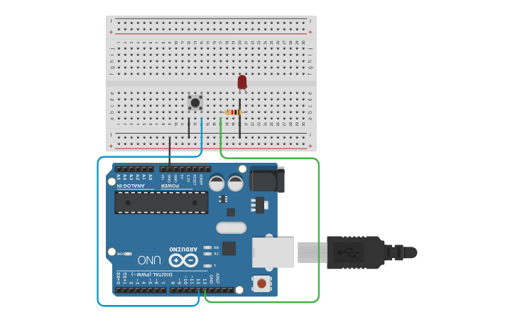 Circuit Design Circuito Com Uso De Botão Como Interruptor Tinkercad