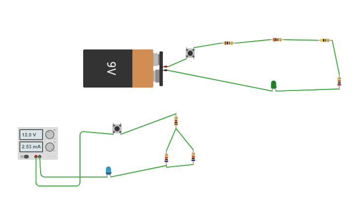 Circuit design trabalho circuito em serie e paralelo | Tinkercad