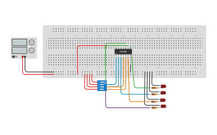 Circuit Design Binary To Gray Code Converter Tinkercad 