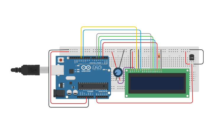 Circuit design Thermometer - Tinkercad