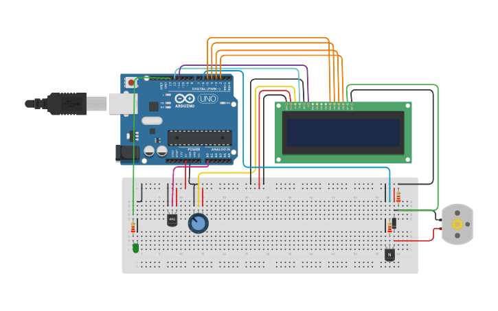 Circuit design Automatic Temp controller - Tinkercad