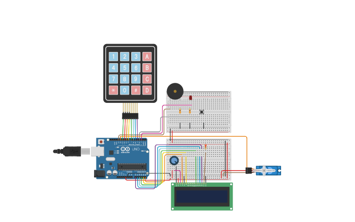 Circuit Design Password Based Door Lock Security System Tinkercad