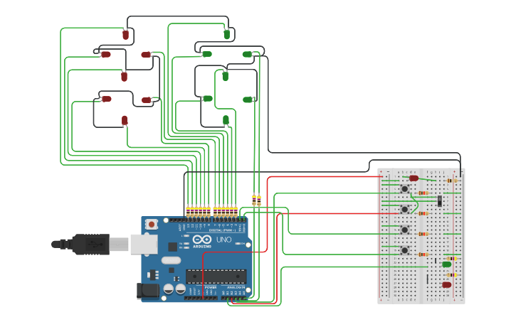Circuit design Display com Switch case. | Tinkercad