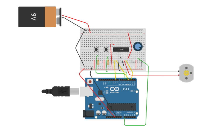 Circuit design Motor Controller - Tinkercad