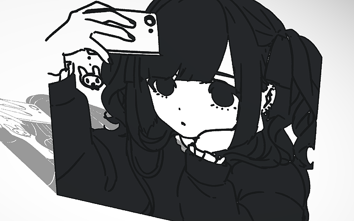 3D design Selfie 🏻Anime Girl🖤 - Tinkercad
