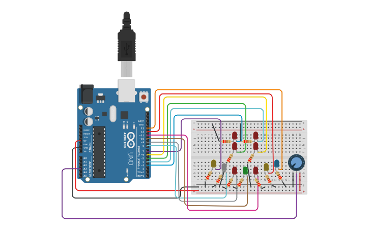 Circuit design POTENCIÓMETRO CON ARDUINO - Tinkercad