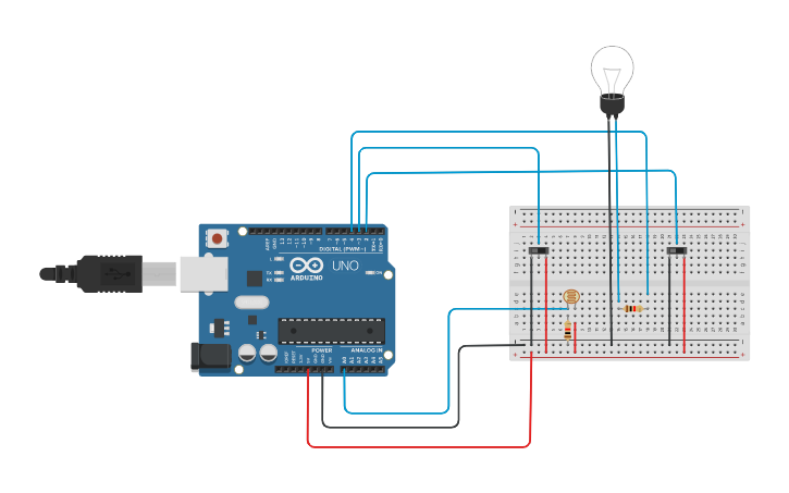 Circuit design Automatic Headlight system - Tinkercad