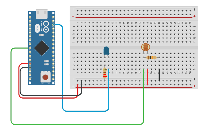 Circuit design Arduino Micro - Tinkercad