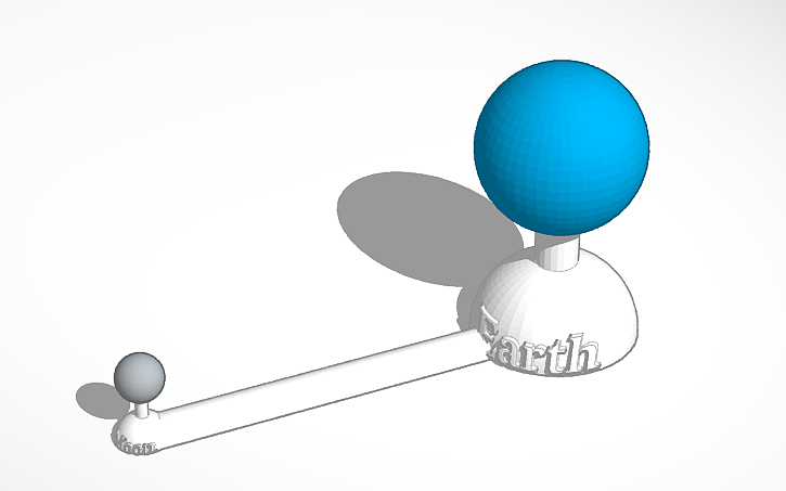 3D design Earth & Moon - Tinkercad