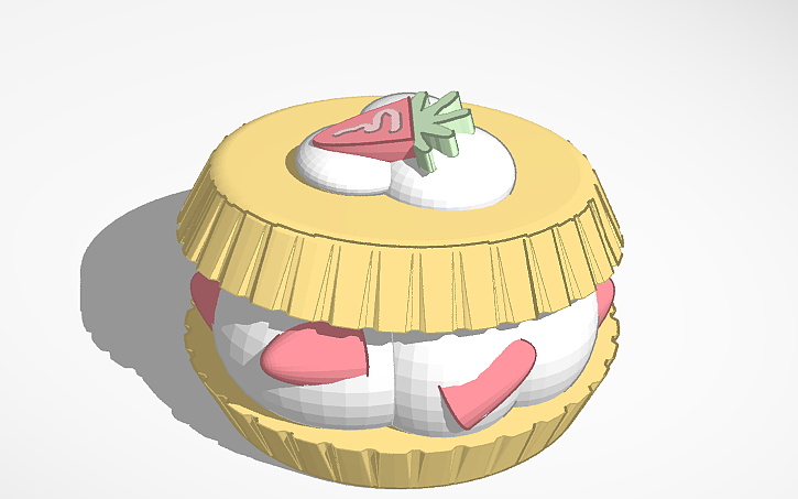 3D design Strawberry dessert :} - Tinkercad