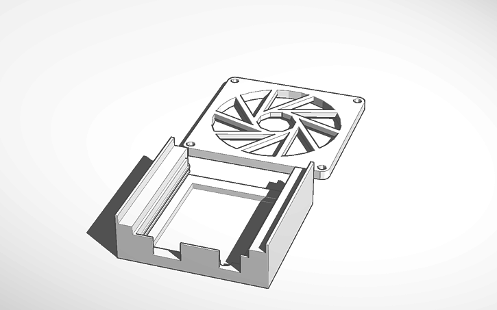 3D design CNC Shield + 80mm fan bottom - Tinkercad