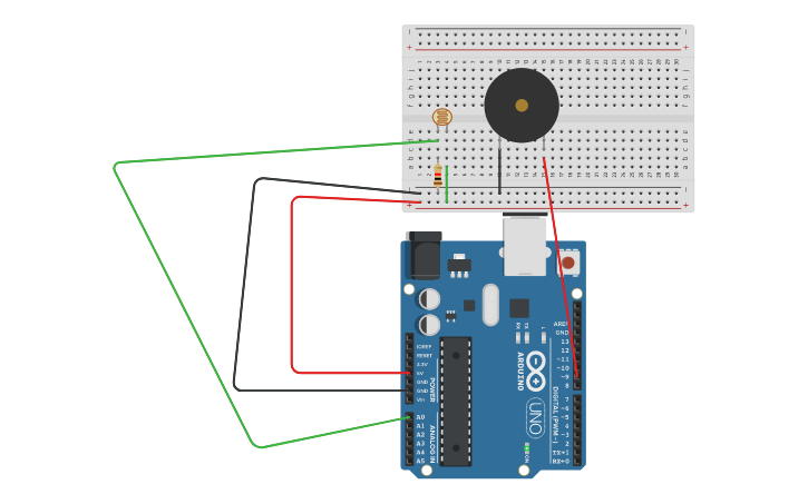 Circuit design theremin with light easy | Tinkercad