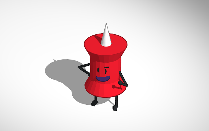 3D design Red BFDI Pin - Tinkercad