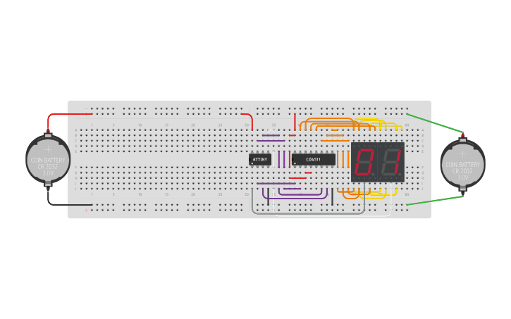 Circuit design Fibonacci Sequence - Tinkercad