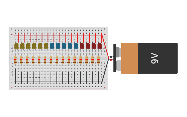 Circuit design Circuito paralelo con 15 led - Tinkercad